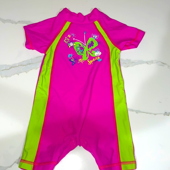 Speedo | Swim | Speedo 5 Spf Girls 8 Month Rash Guard One Piece W ...